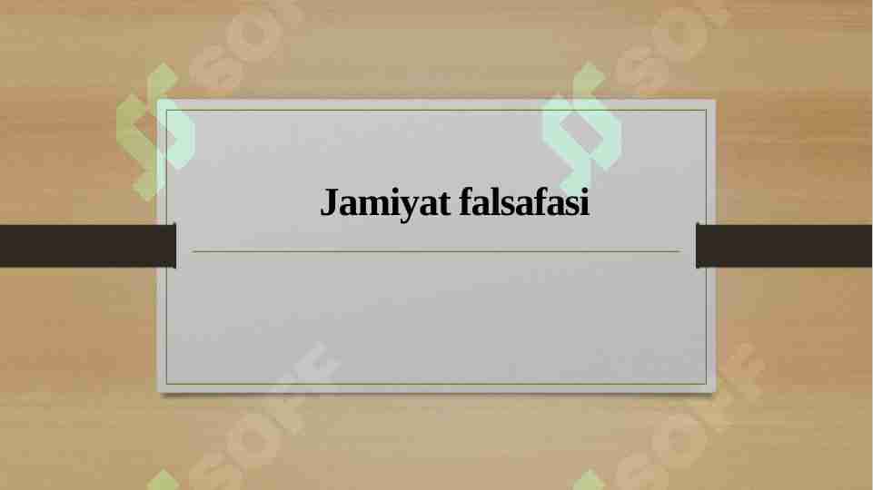 Jamiyat falsafasi