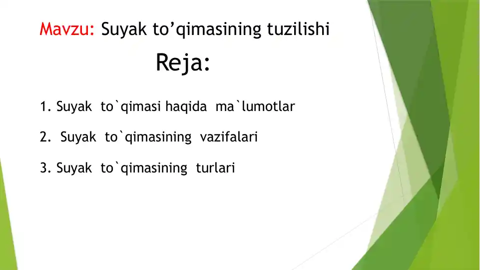 Suyak to’qimasining tuzilishi