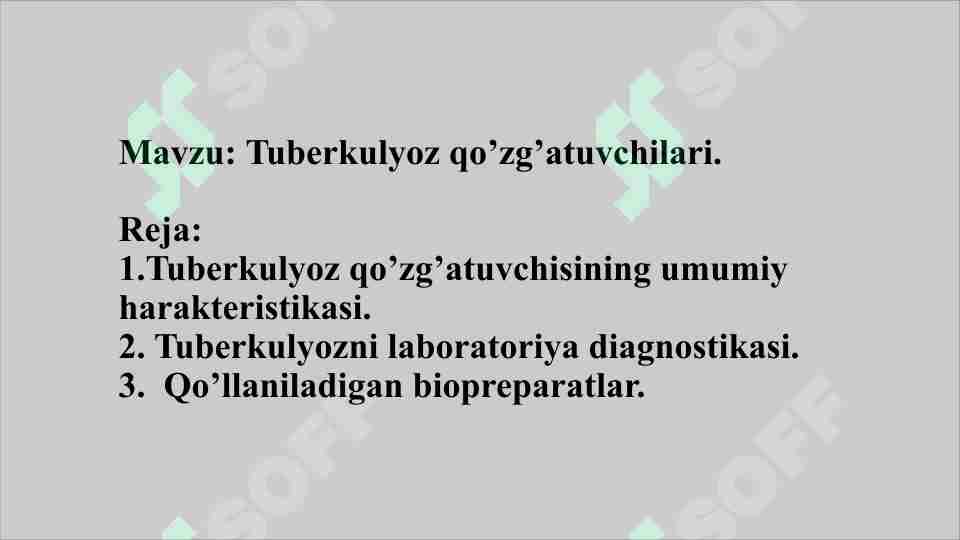 Tuberkulyoz qo'zg'atuvchilari