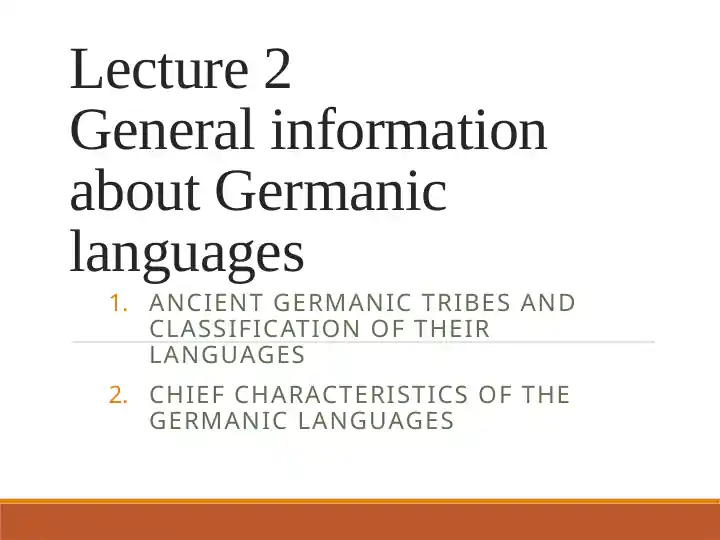 Germanic Languages Overview