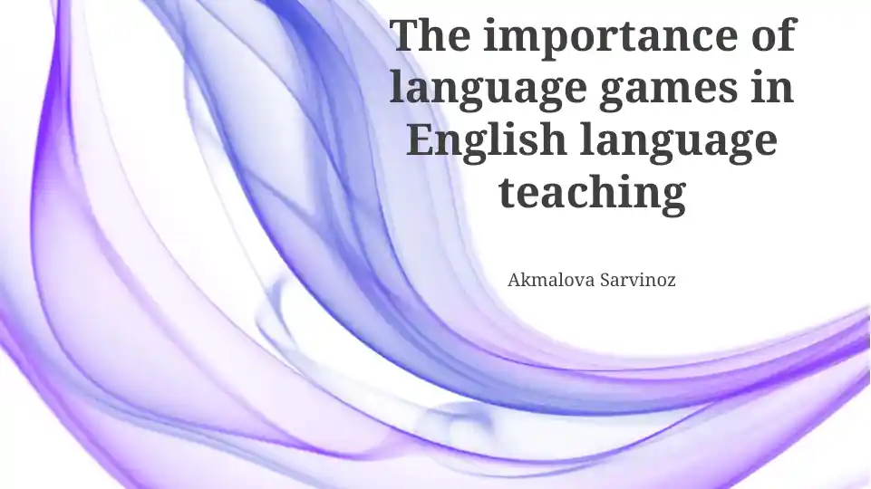 The importance of language games in English language teaching