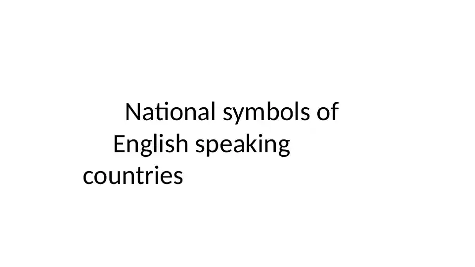 National symbols of English speaking countries