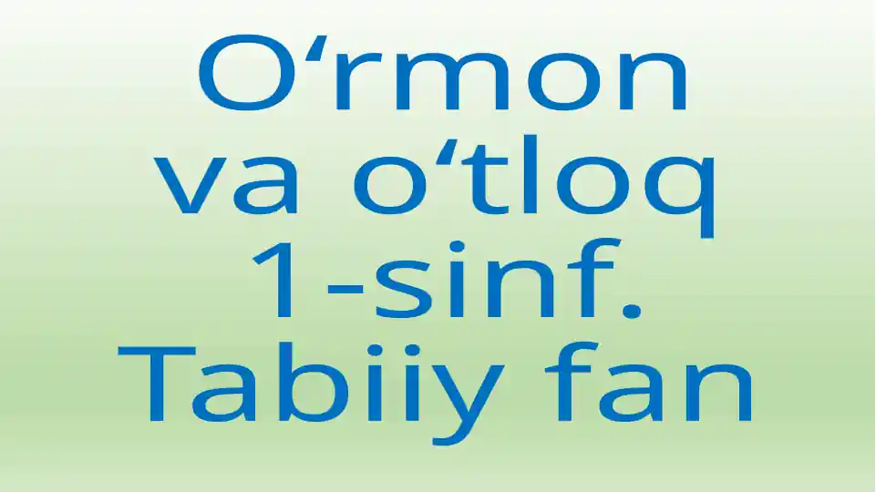 O‘rmon va o‘tloq