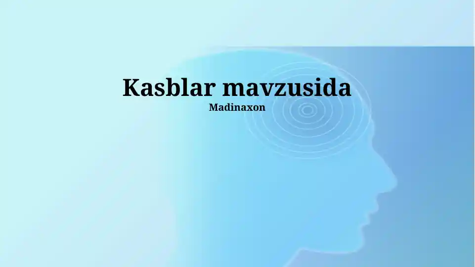 Kasblar mavzusida