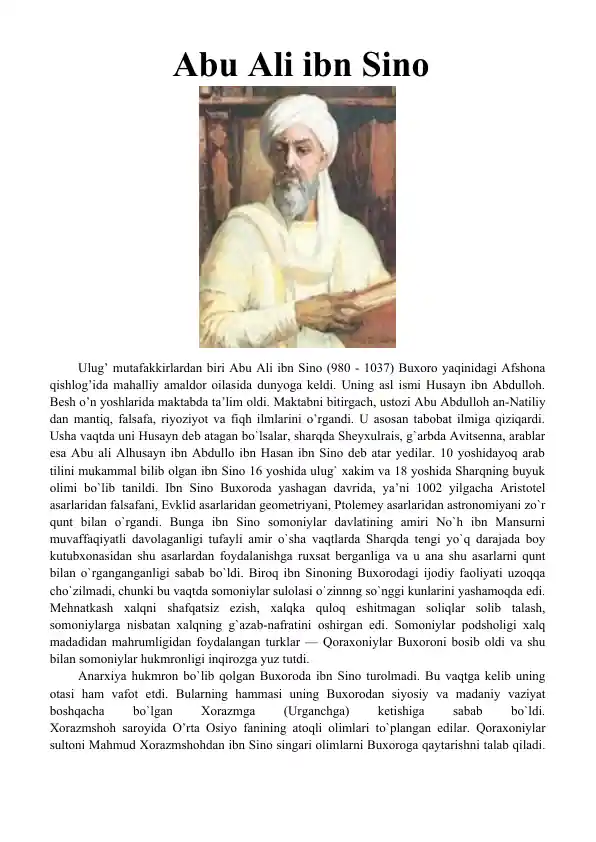 Abu Ali ibn Sino