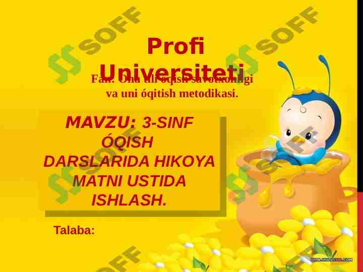 ÓQISH DARSLARIDA HIKOYA MATNI USTIDA ISHLASH