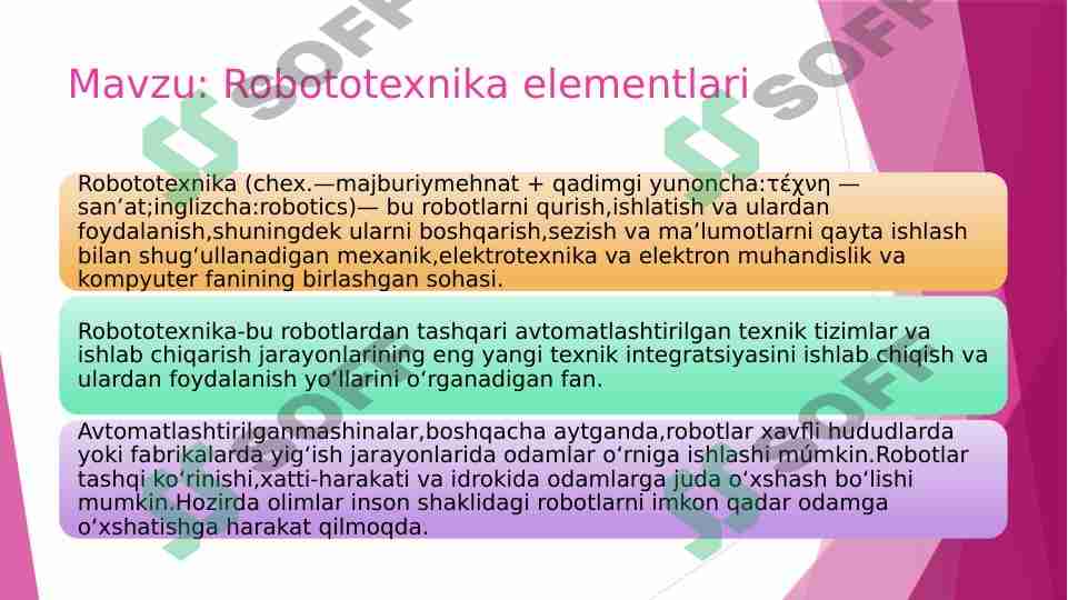 Robototexnika elementlari