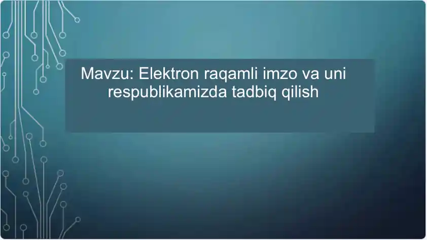 Elektron raqamli imzo