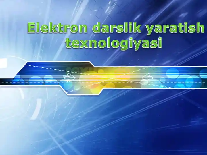 Elektron darslik yaratish
