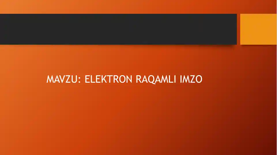 Elektron Raqamli Imzo