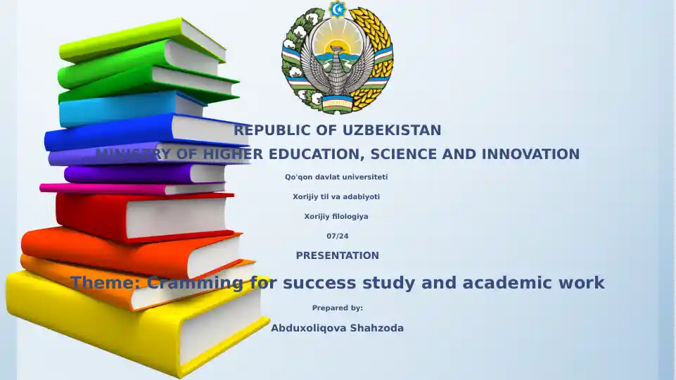 Cramming for success study and academic work