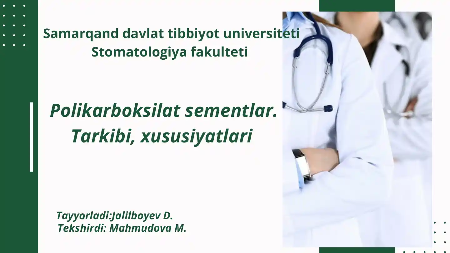 Polikarboksilat sementlar
