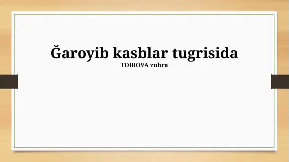 Kelajakdagi g'alati kasblar