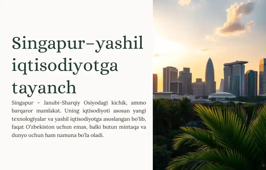 Singapur–yashil iqtisodiyotga tayanch
