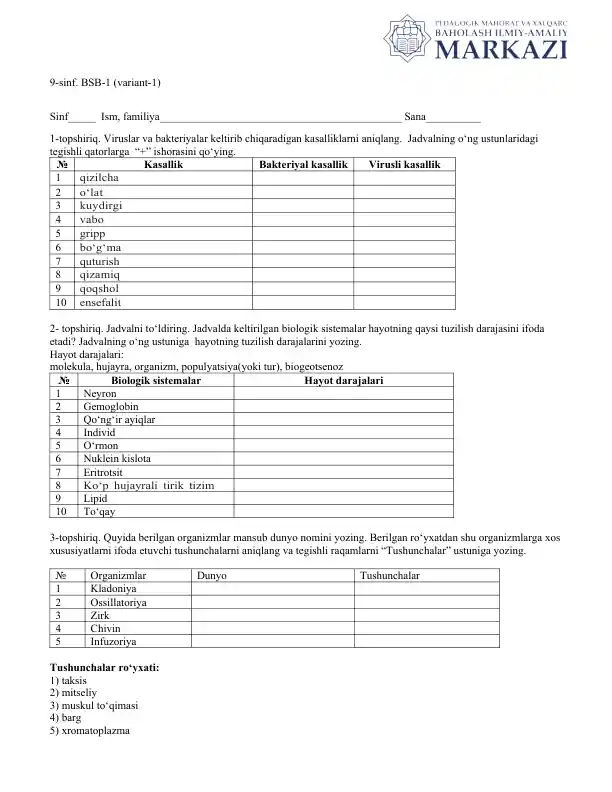 10-sinf informatika BSB II variant