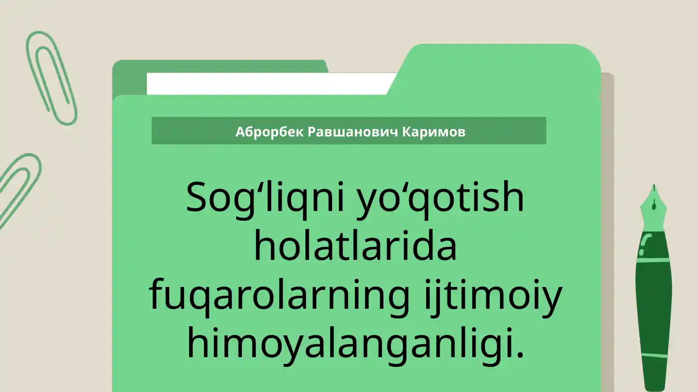 Ijtimoiy himoya tizimlari haqida ma'lumot
