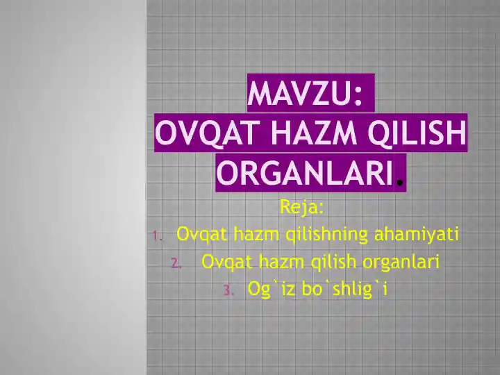 ovqat hazm qilish organlari