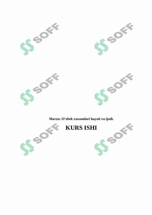 O‘zbek rassomlari hayoti va ijodi.