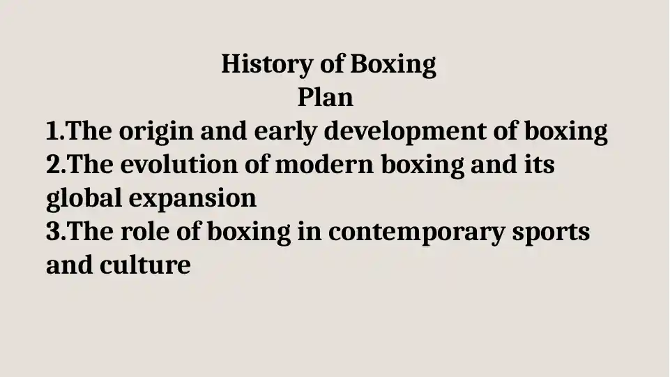 History of Boxing