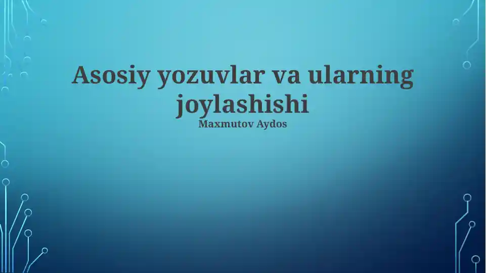 Joylashuv Turlari