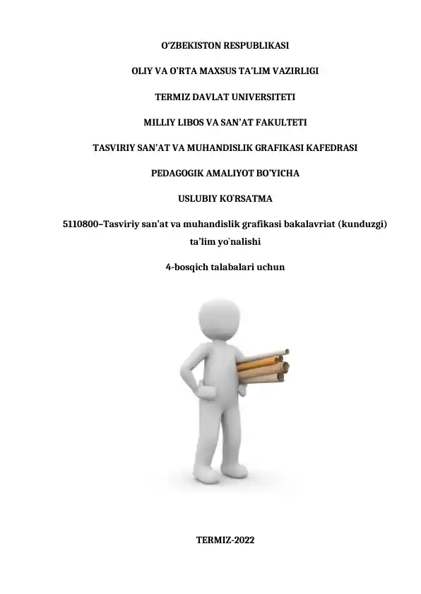 Uslubiy ko'rsatma 5110800 - Tasviriy san’at va muhandislik grafikasi ...