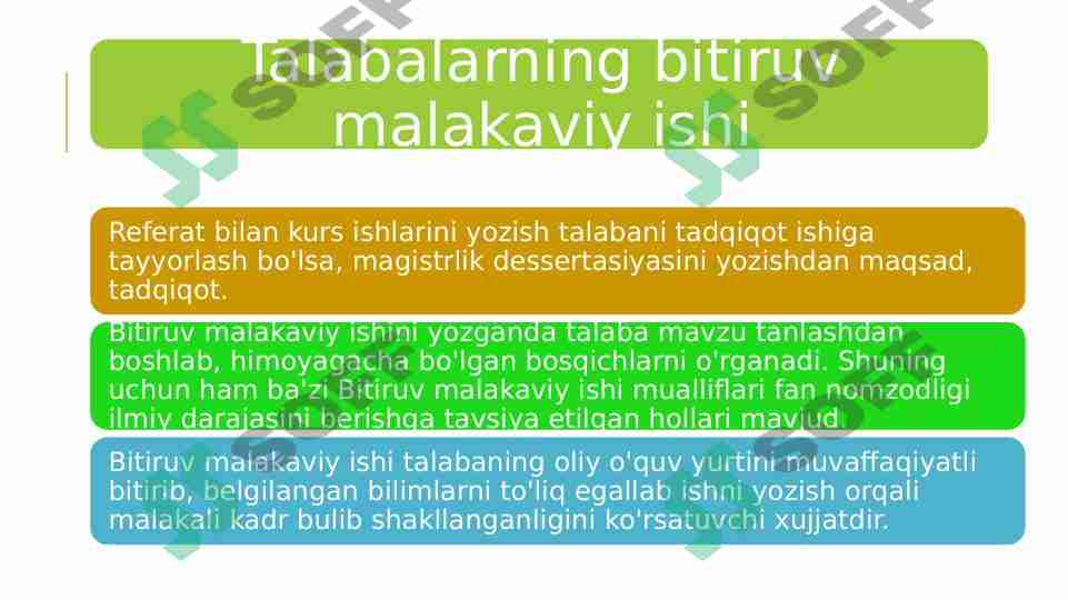 Talabalarning bitiruv malakaviy ishi