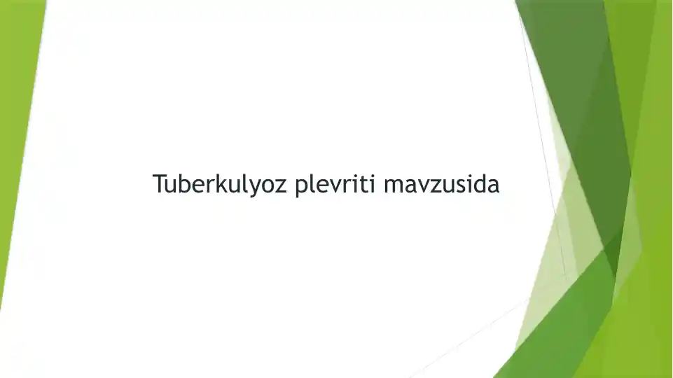 Tuberkulyoz plevriti mavzusida