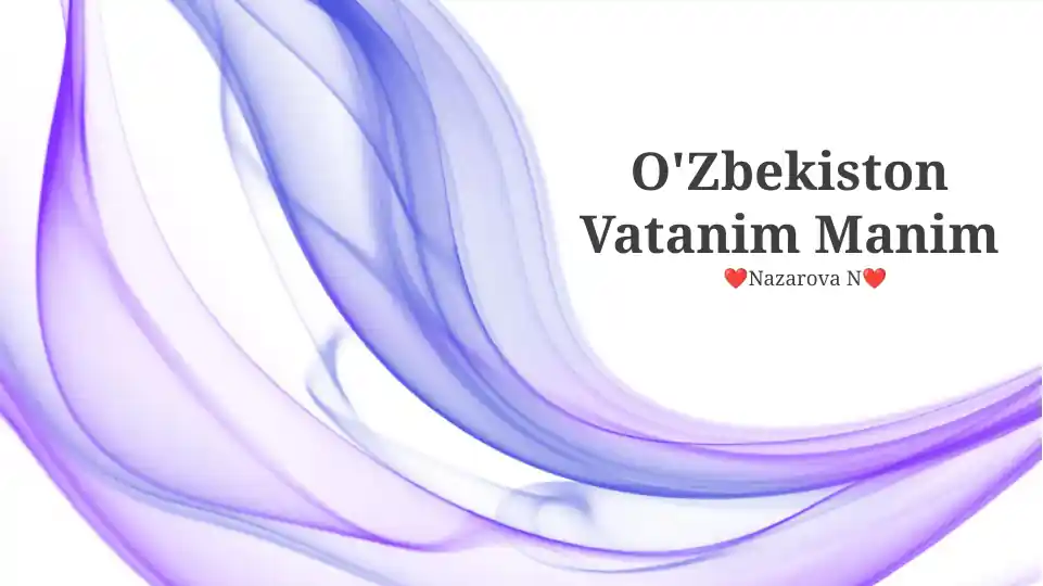 O'Zbekiston Vatanim Manim