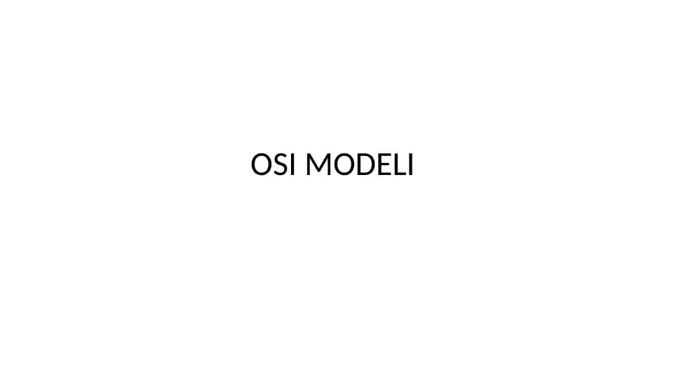 OSI Modeli