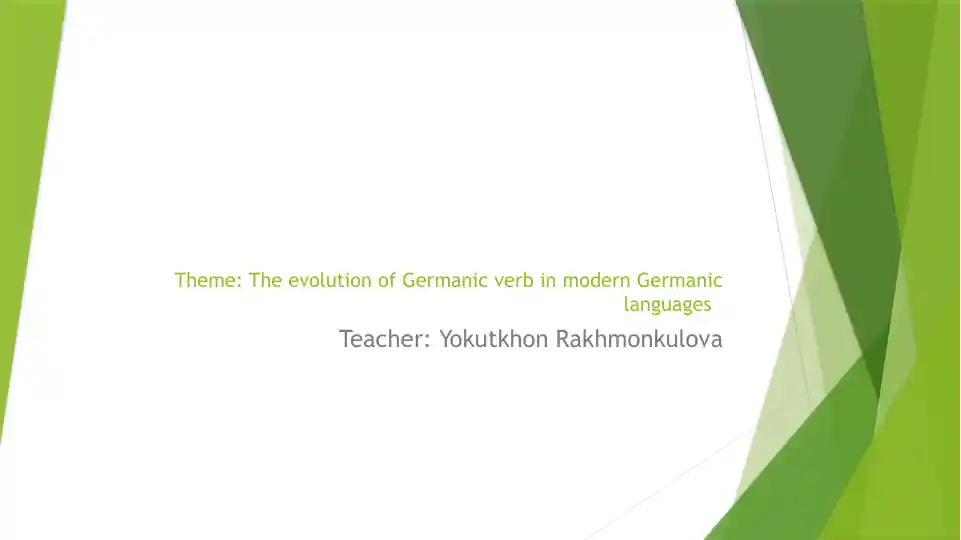 The evolution of Germanic verb in modern Germanic languages
