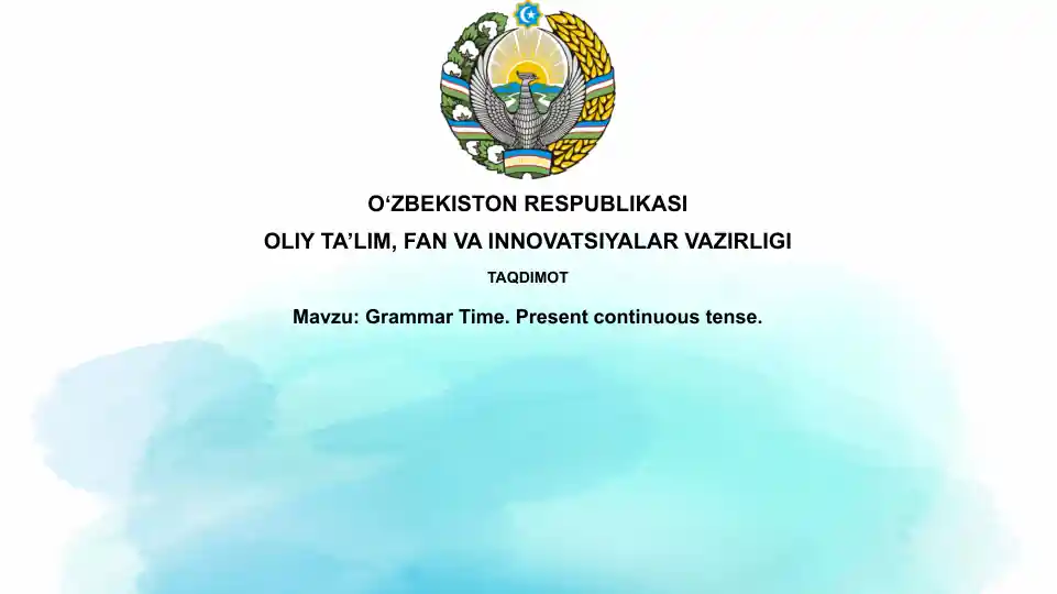 Grammar Time. Present continuous tense.