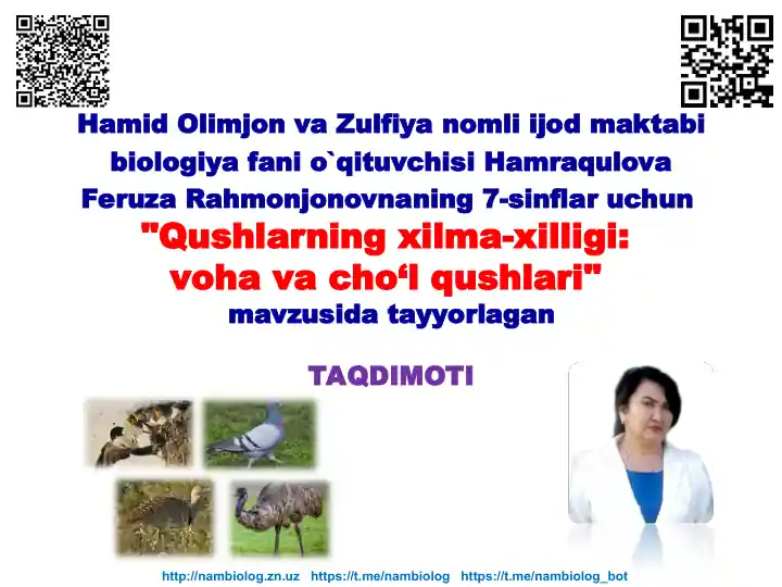 "Qushlarning xilma-xilligi: voha va cho‘l qushlari"