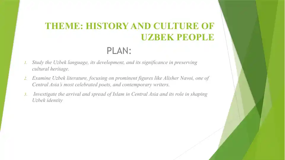 History and Culture of Uzbek People