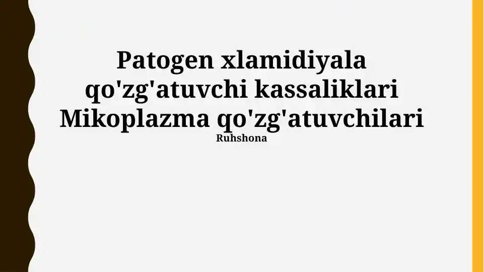 Xlamidiya va Mikoplazma infektsiyalari