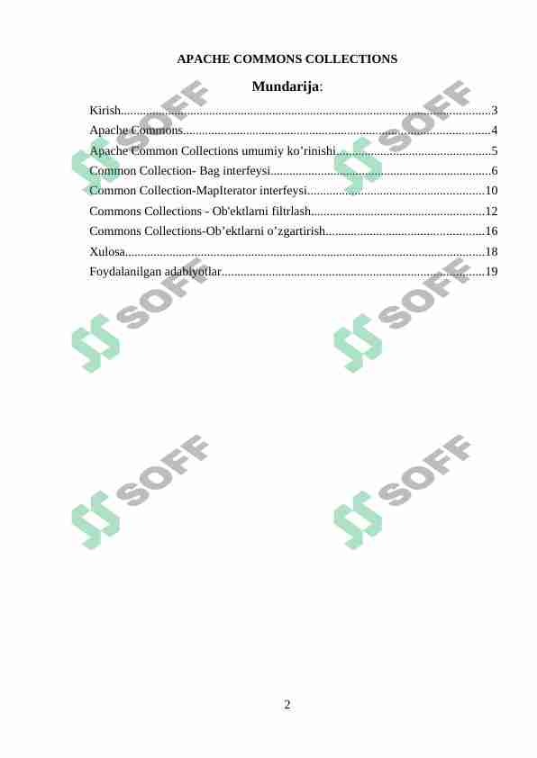 APACHE COMMONS COLLECTIONS