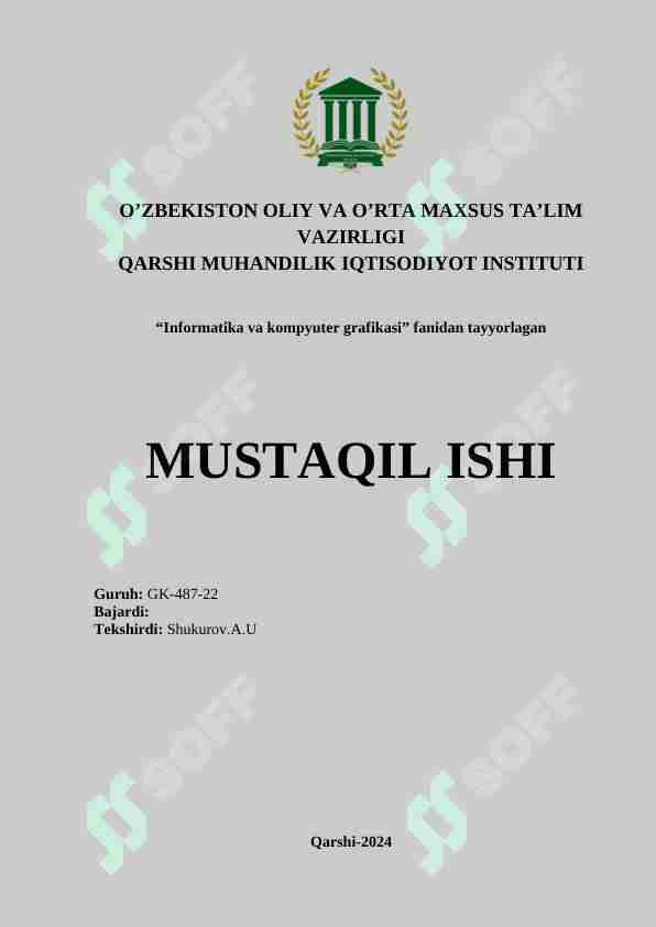 Adobe Photoshop dasturida tasvirlar hosil qilish va ularni tahrirlash