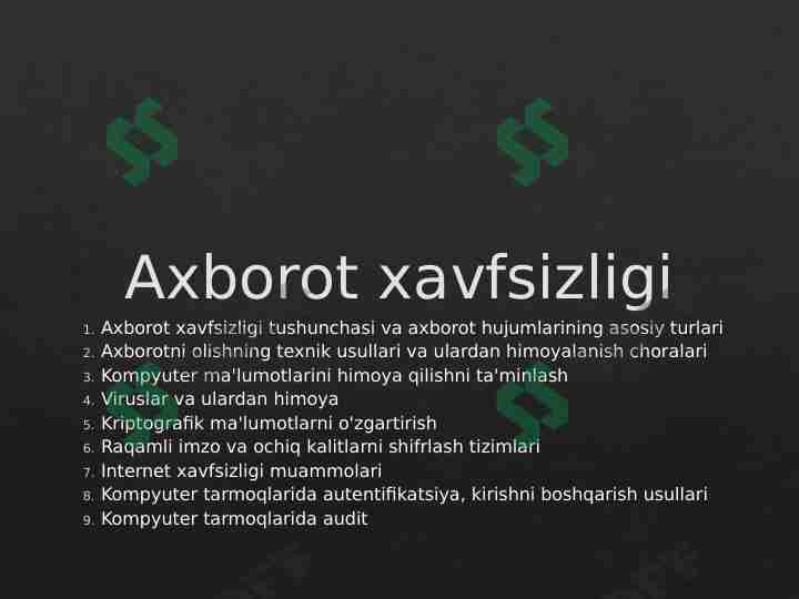 Axborot xavfsizligi