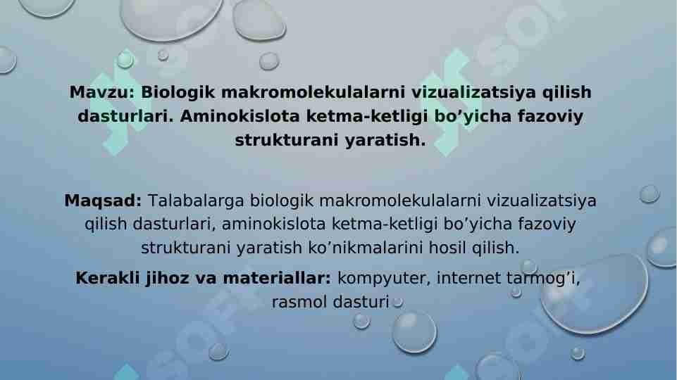 Biologik makromolekulalarni vizualizatsiya qilish dasturlari ...
