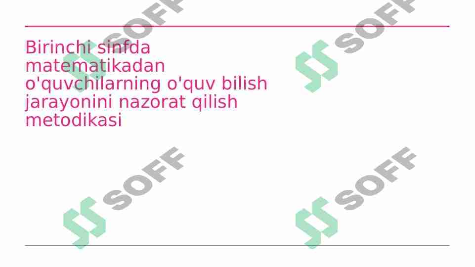 Birinchi sinfda matematika