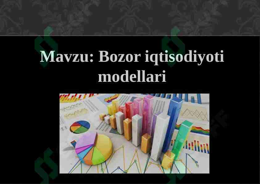 Bozor iqtisodiyoti modellari