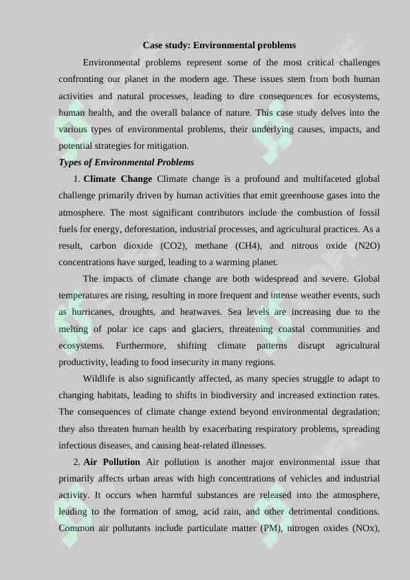 Case study: Environmental problems