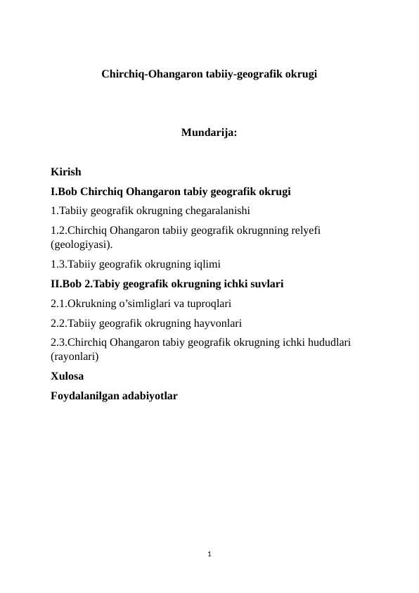 Chirchiq-Ohangaron tabiiy-geografik okrugi