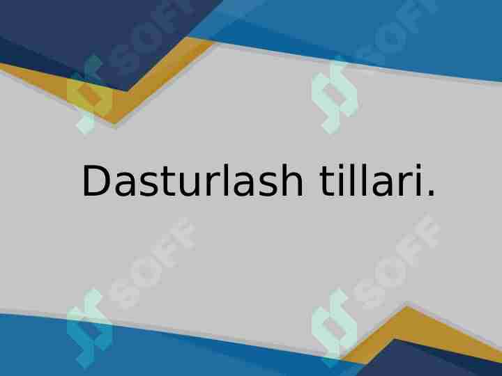 Dasturlash tillari