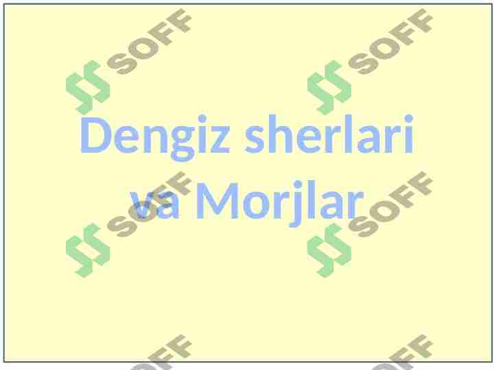 Dengiz sherlari va Morjlar