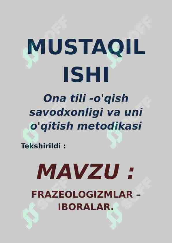 Frazeologizm — iboralar