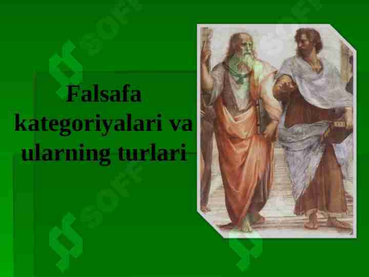 Falsafa kategoriyalari va ularning turlari