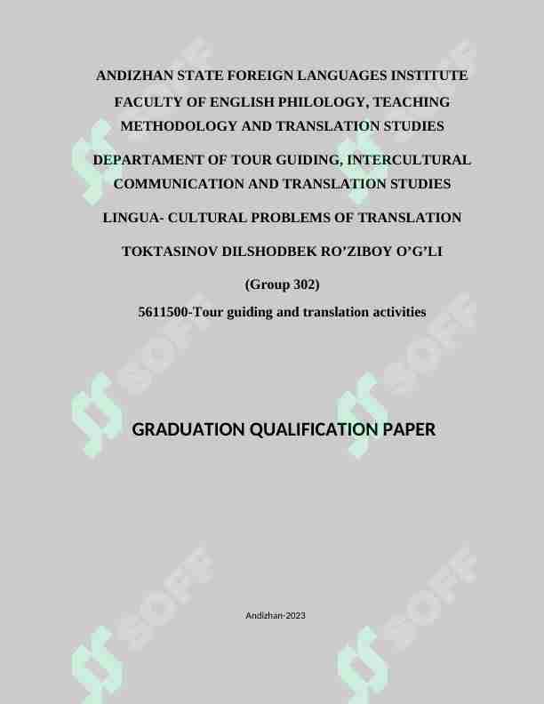 GRADUATION QUALIFICATION PAPER