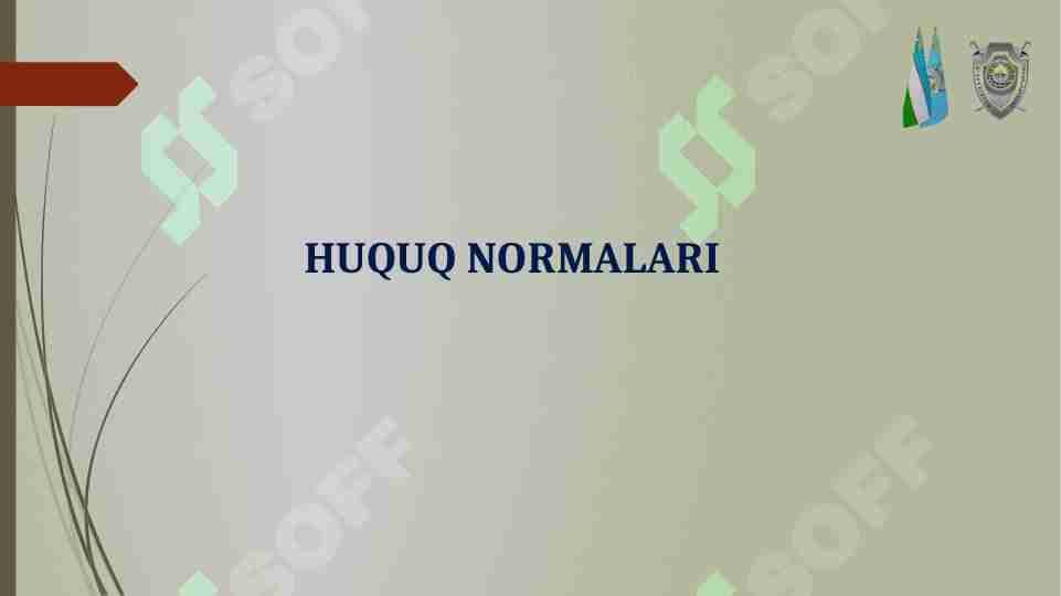 HUQUQ NORMALARI
