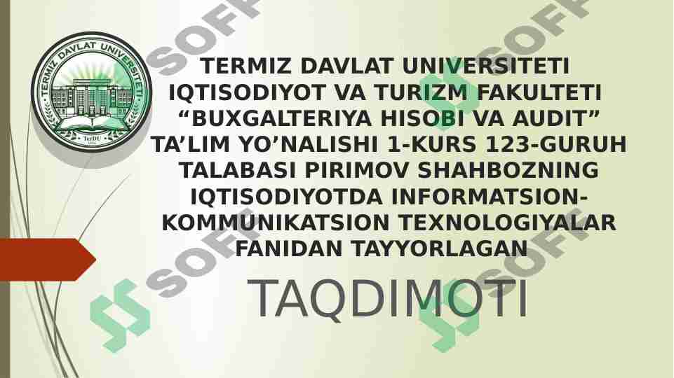 KORXONA FAOLIYATIDA AXBOROT XAVFSIZLIGI