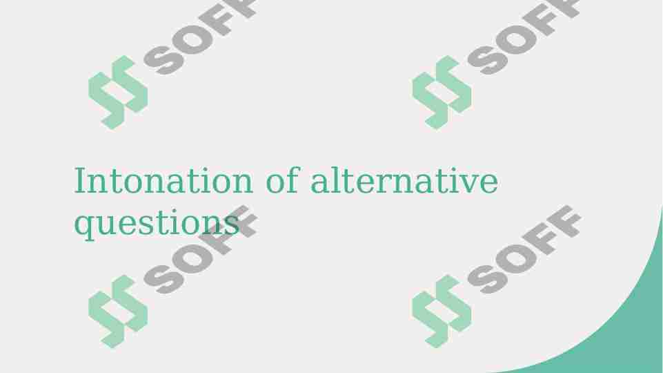 Intonation of alternative questions